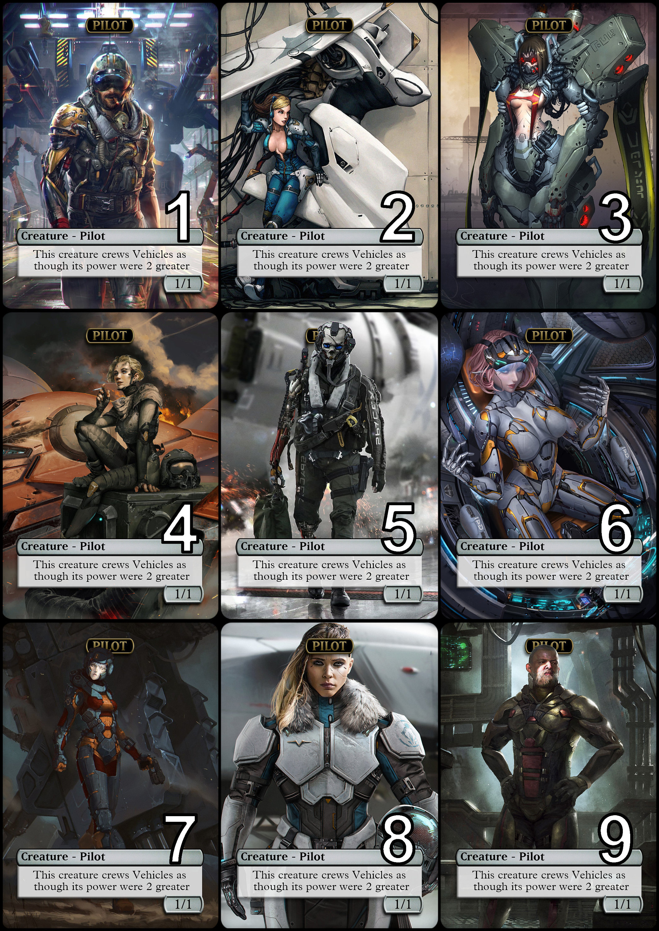 Mtg Pilot 1/1 Token Alternative Art // Choose the Art! - for EDH, Commander, Cube Draft and ...