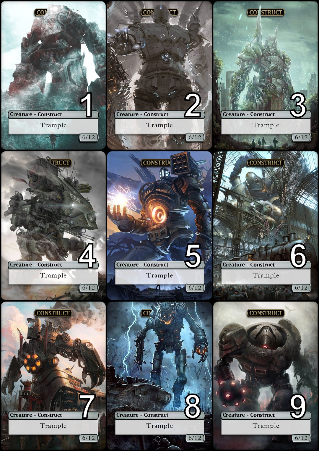 Mtg Construct 6/12 Token for Ancient Stone Idol Alternative Art ...