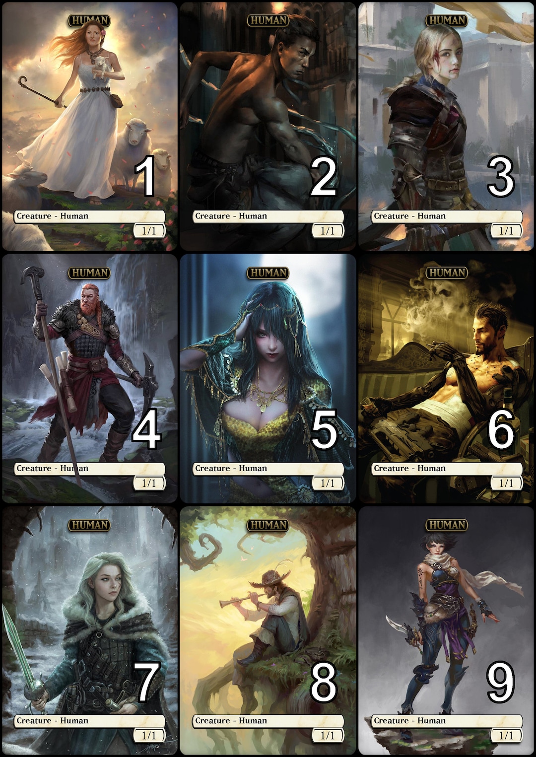 Mtg Human 1/1 Token Alternative Art // Choose the Art! - for EDH ...