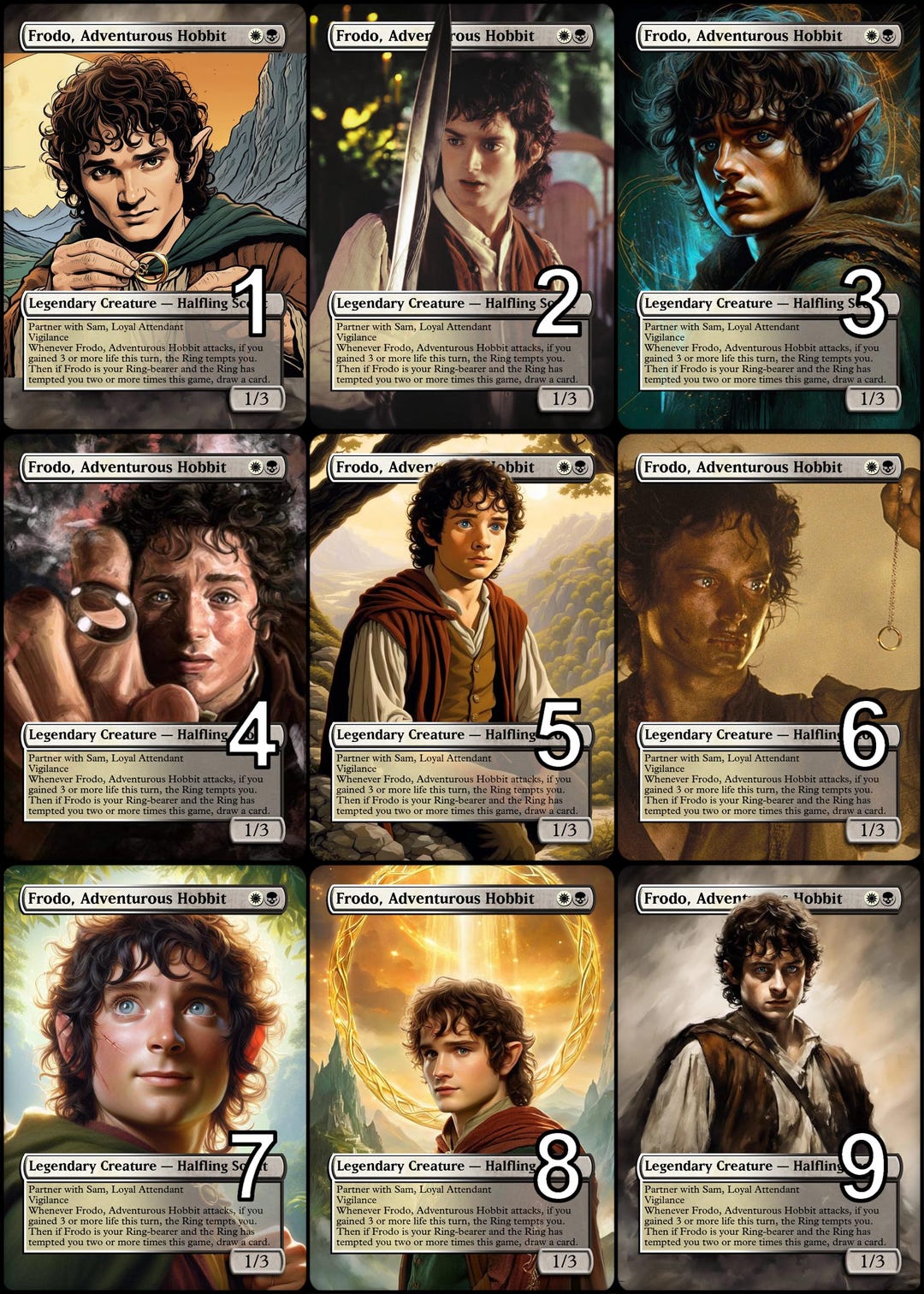 Mtg Frodo, Adventurous Hobbit Token Alternative Art // Choose the Art ...