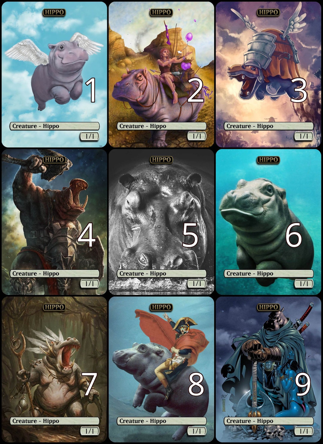 Mtg Hippo 1/1 Token Alternative Art // Choose the Art! - for EDH ...