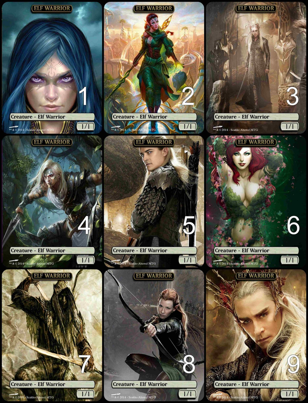 Mtg Elf Warrior 1/1 Token Alternative Art // Choose the Art! - for EDH ...
