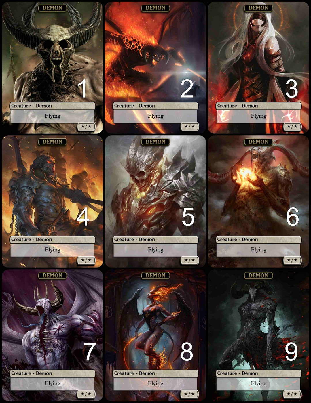 Mtg Demon */* Token Alternative Art // Choose the Art! - for EDH ...