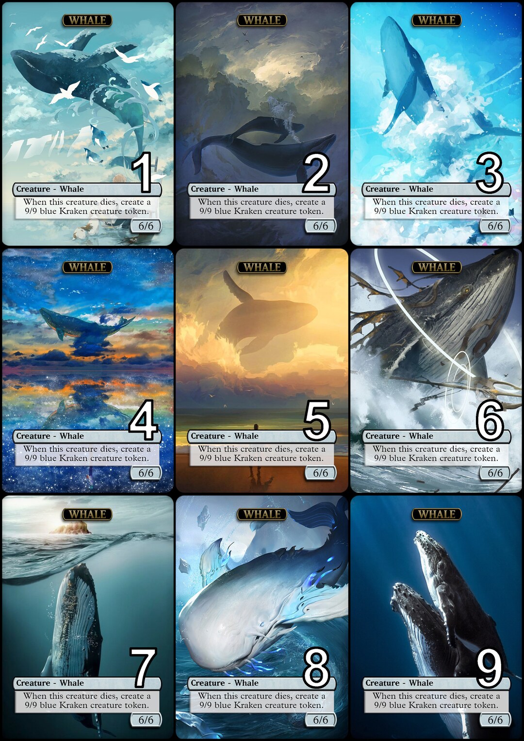Mtg Whale 6/6 Token Alternative Art // Choose the Art! - for EDH ...