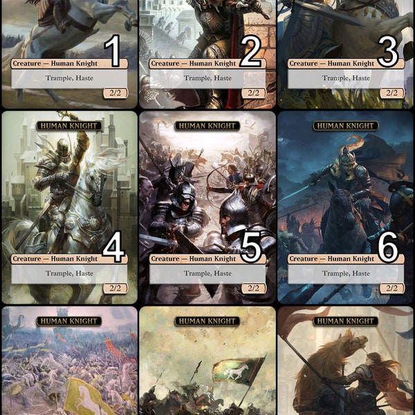Human Knight Token Mtg - Etsy