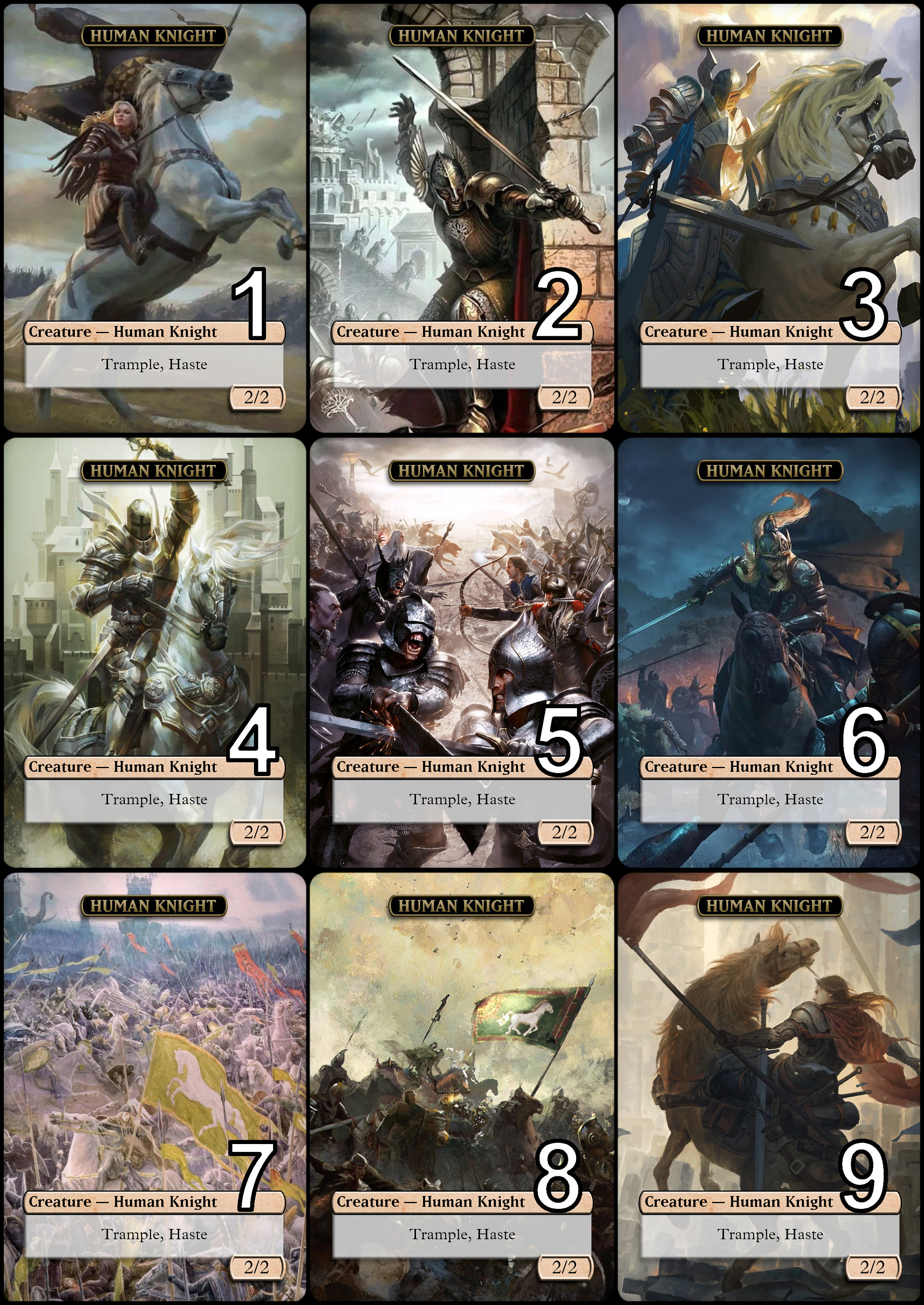 Mtg Human Knight 2/2 Token for Forth Eorlingas Alternative Art ...