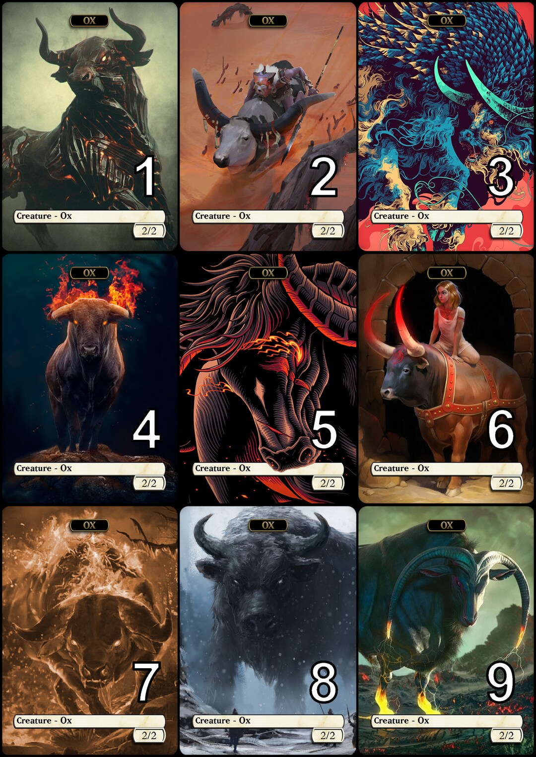 Mtg Ox 2/2 for Bruse Tarl Token Alternative Art // Choose the Art ...