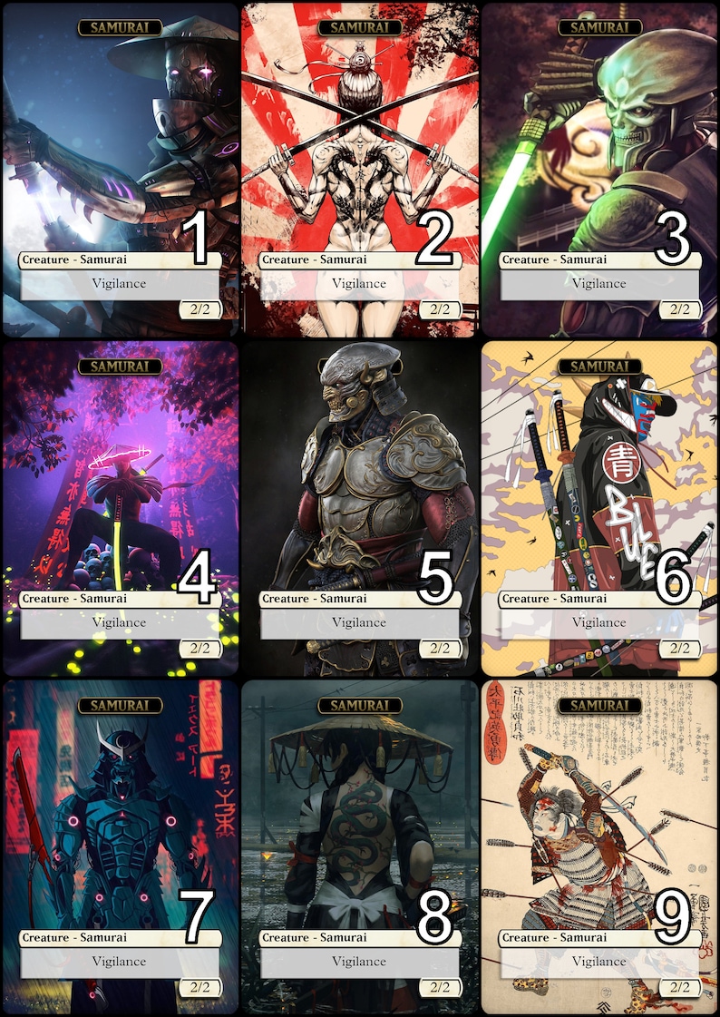 Mtg Samurai 2/2 Token Alternative Art // Choose the Art for EDH ...