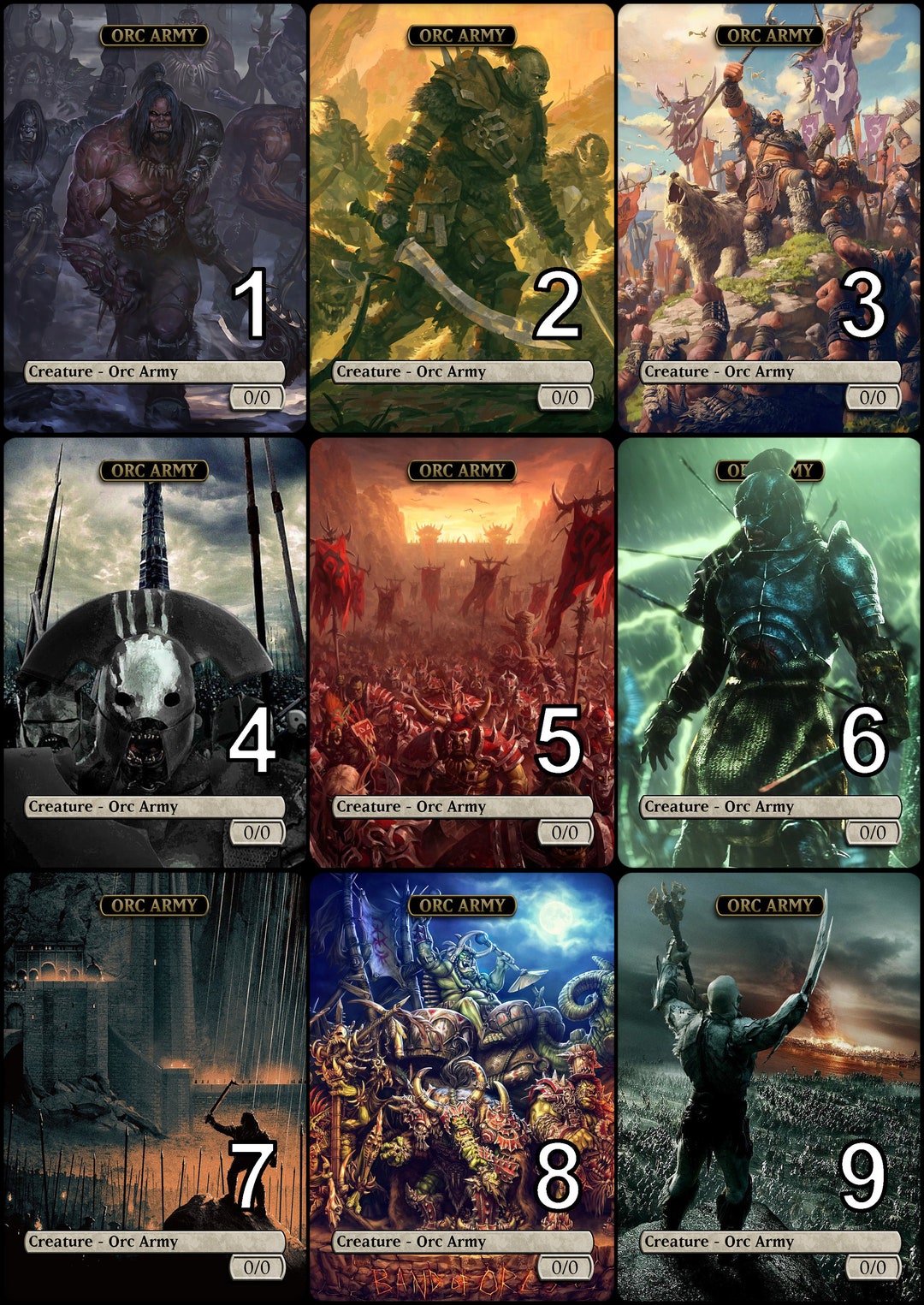 Mtg Orc Army 0/0 Token Alternative Art // Choose the Art! - for EDH ...