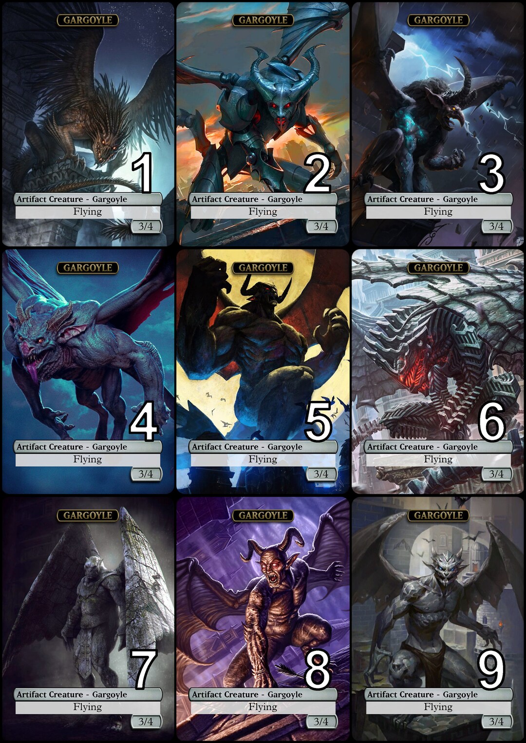 Mtg Gargoyle 3/4 Token Alternative Art // Choose the Art! - for EDH ...
