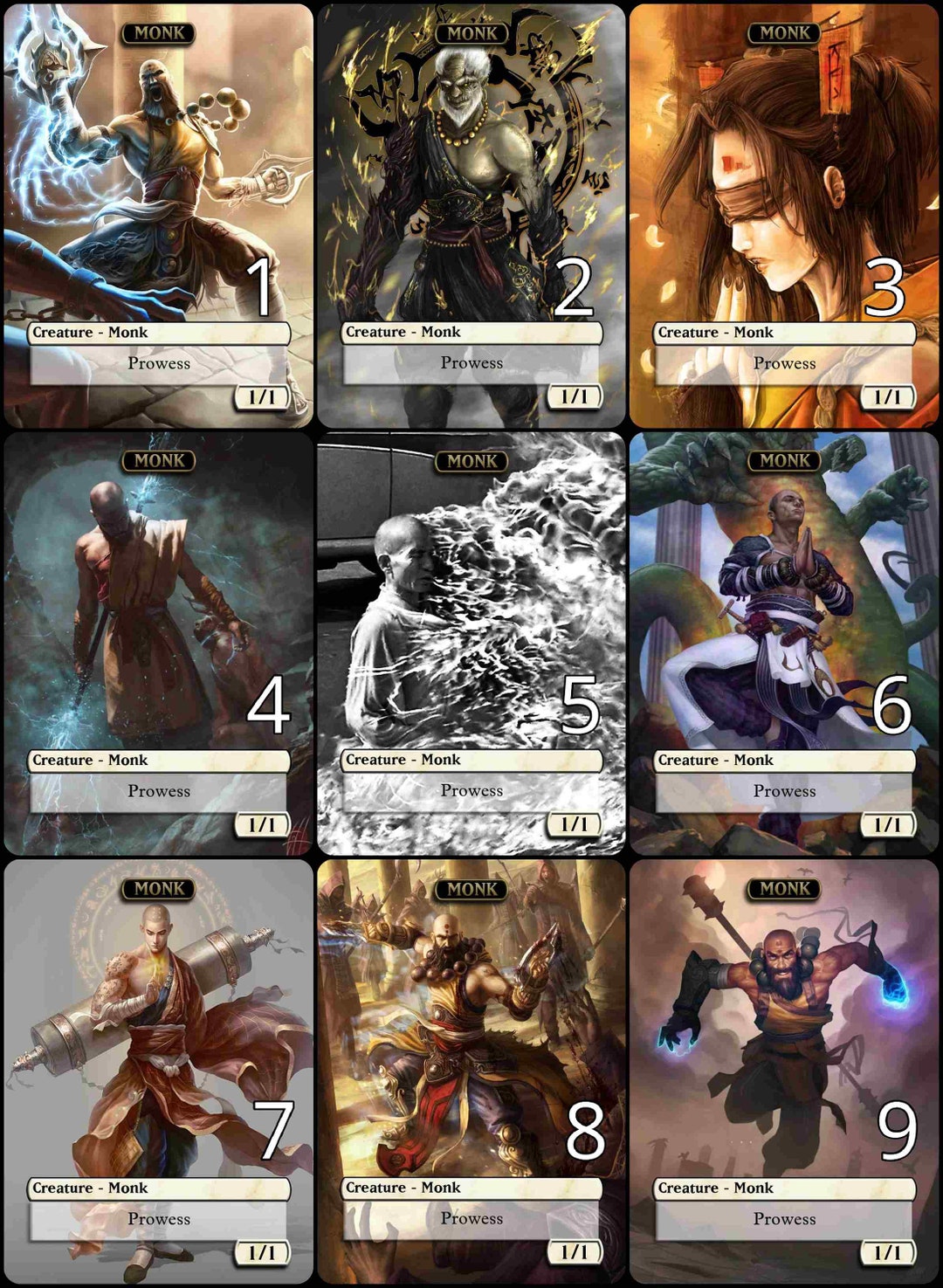 Mtg Monk 1/1 Token Alternative Art // Choose the Art! - for EDH ...