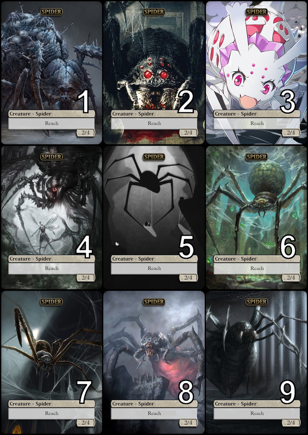 Mtg Spider 2/4 Token for Penumbra Spider Alternative Art // Choose the ...