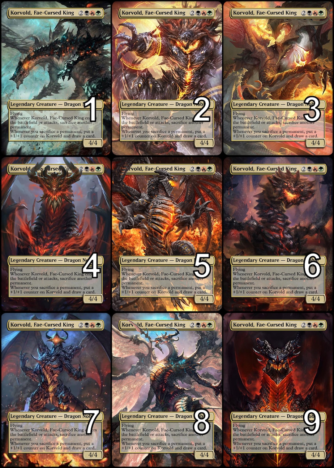 Mtg Korvold, Fae-cursed King Token Alternative Art // Choose the Art ...