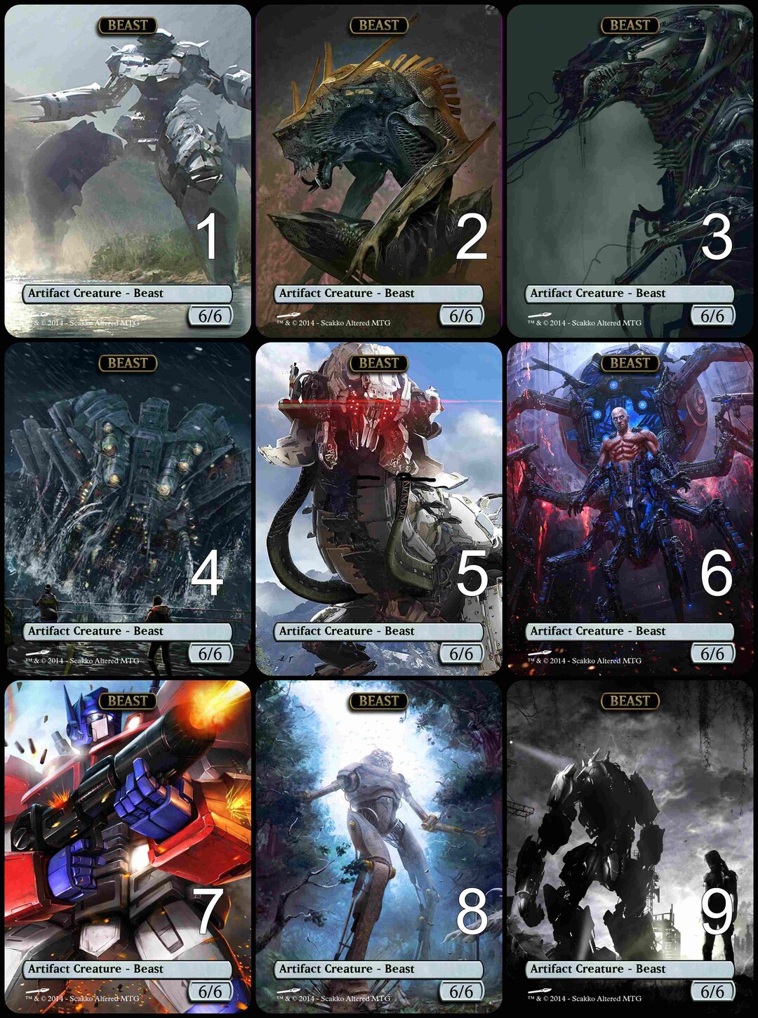Mtg Beast 6/6 Token Alternative Art // Choose the Art! - for EDH ...