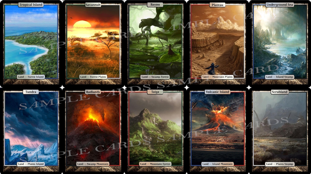 Mtg Set Dual Lands Token Alternative Art // Choose the Art! - for EDH ...