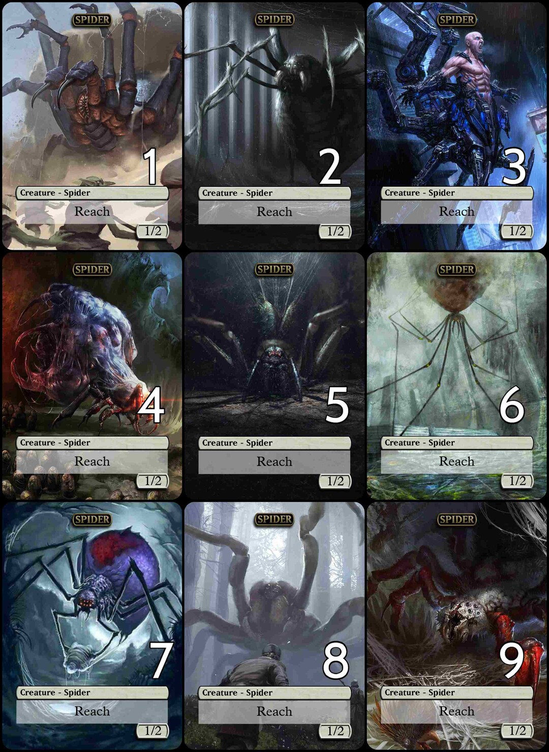 Mtg Spider 1/2 Token Alternative Art // Choose the Art! - for EDH ...