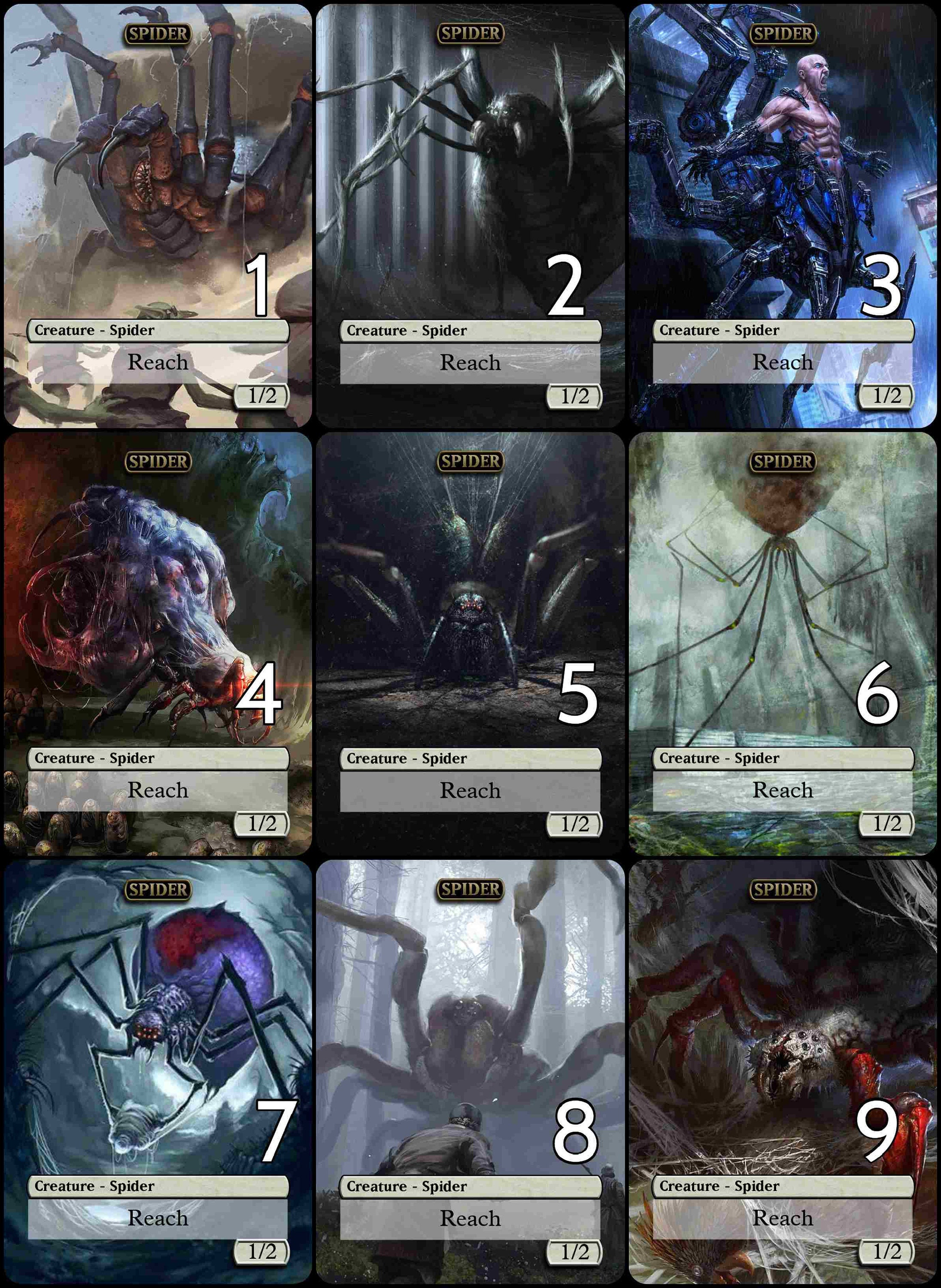 Mtg Spider 1/2 Token Alternative Art // Choose the Art! - for EDH ...