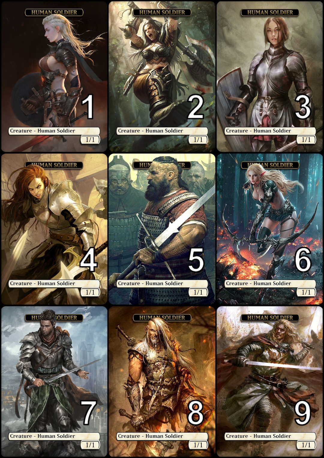 Mtg Human Soldier 1/1 for Token Alternative Art // Choose the Art ...