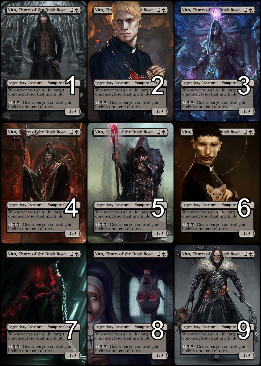 Mtg Vito, Thorn of the Dusk Rose Token Alternative Art // Choose the ...