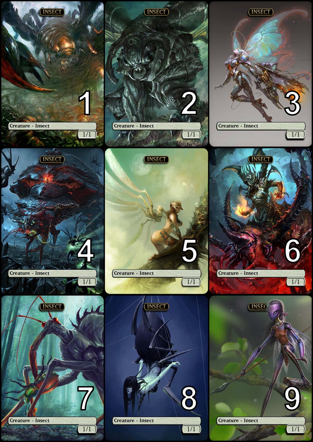 Mtg Insect 1/1 Token Alternative Art // Choose the Art for EDH ...