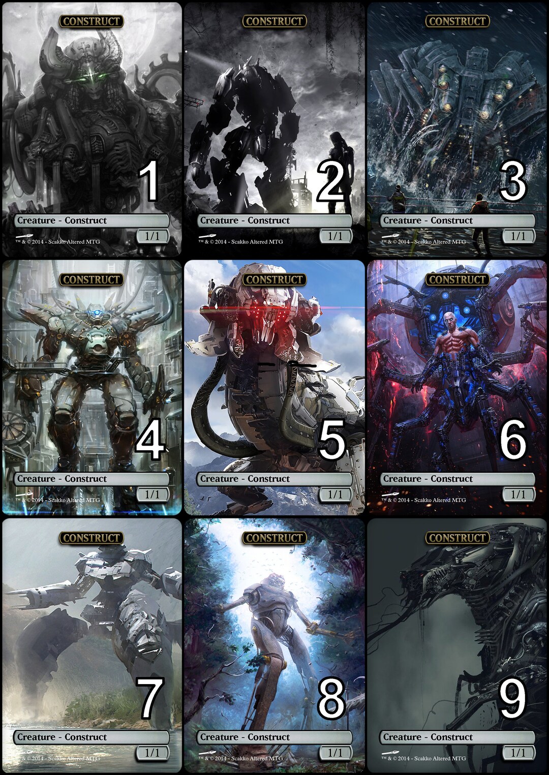 Mtg Construct 1/1 Token Alternative Art // Choose the Art! - for EDH ...