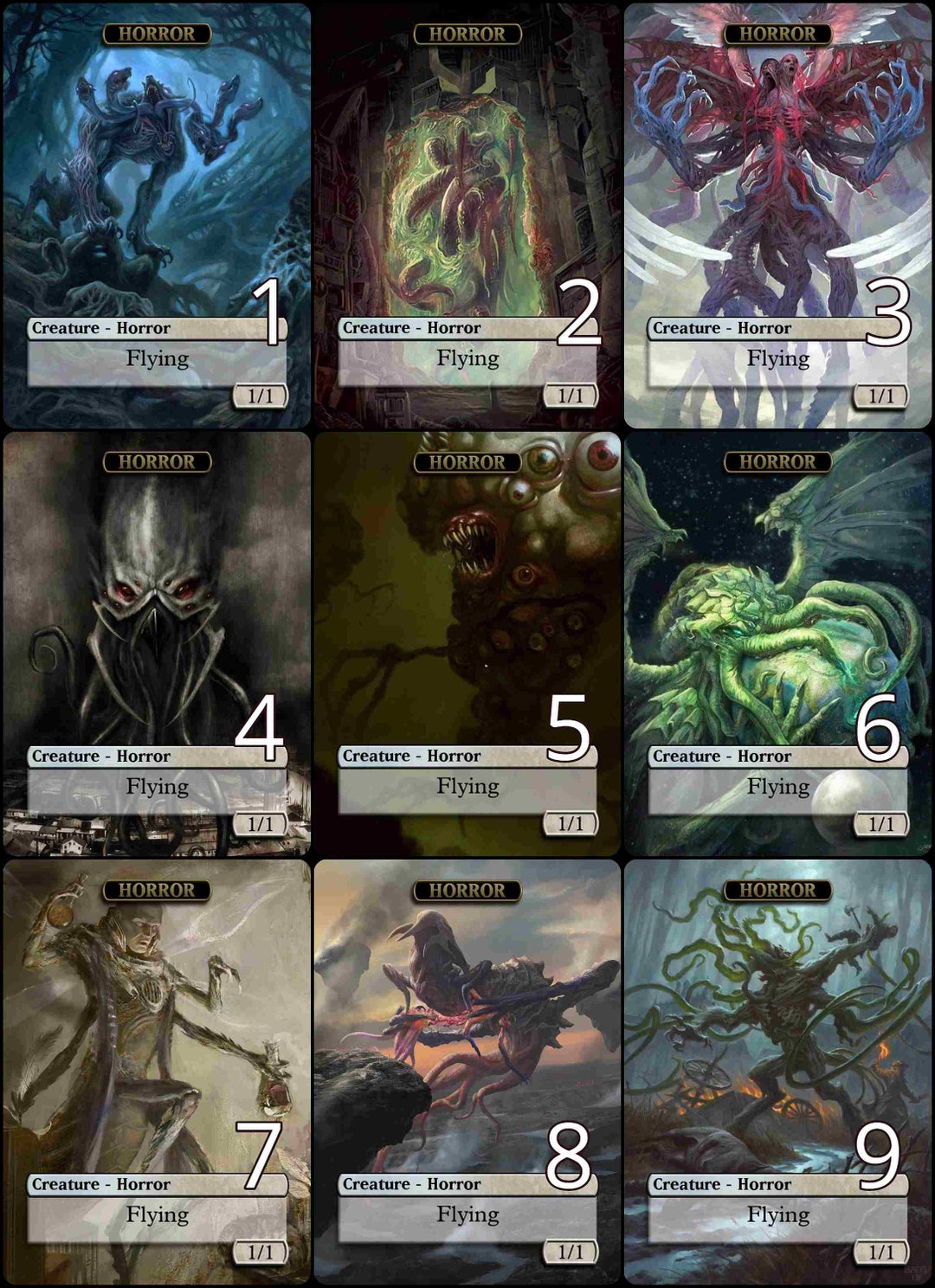 Mtg Horror 1/1 Token Alternative Art // Choose the Art! - for EDH ...