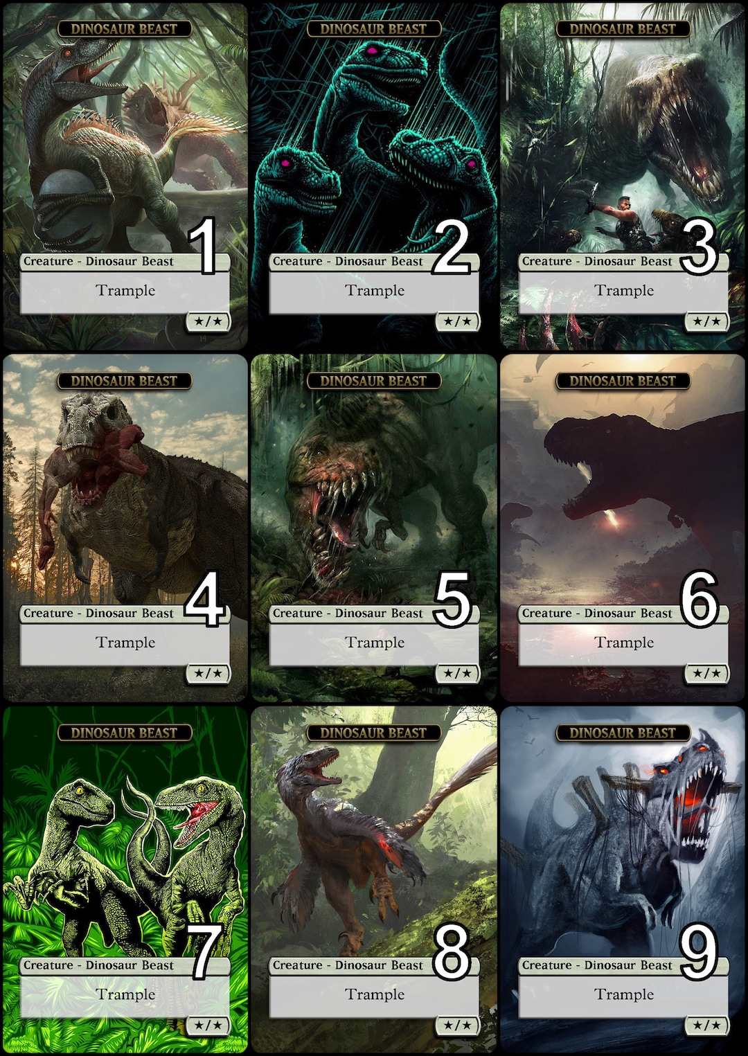 Mtg Dinosaur Beast */* Token Alternative Art // Choose the Art! - for ...