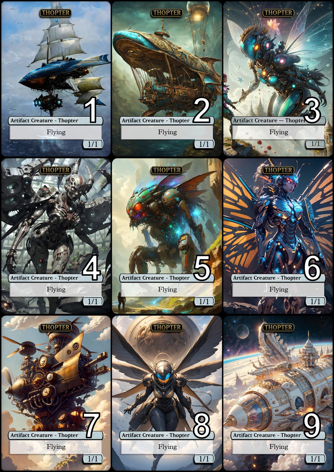 Mtg Thopter Blue 1/1 for Breya Token Alternative Art // Choose the Art ...