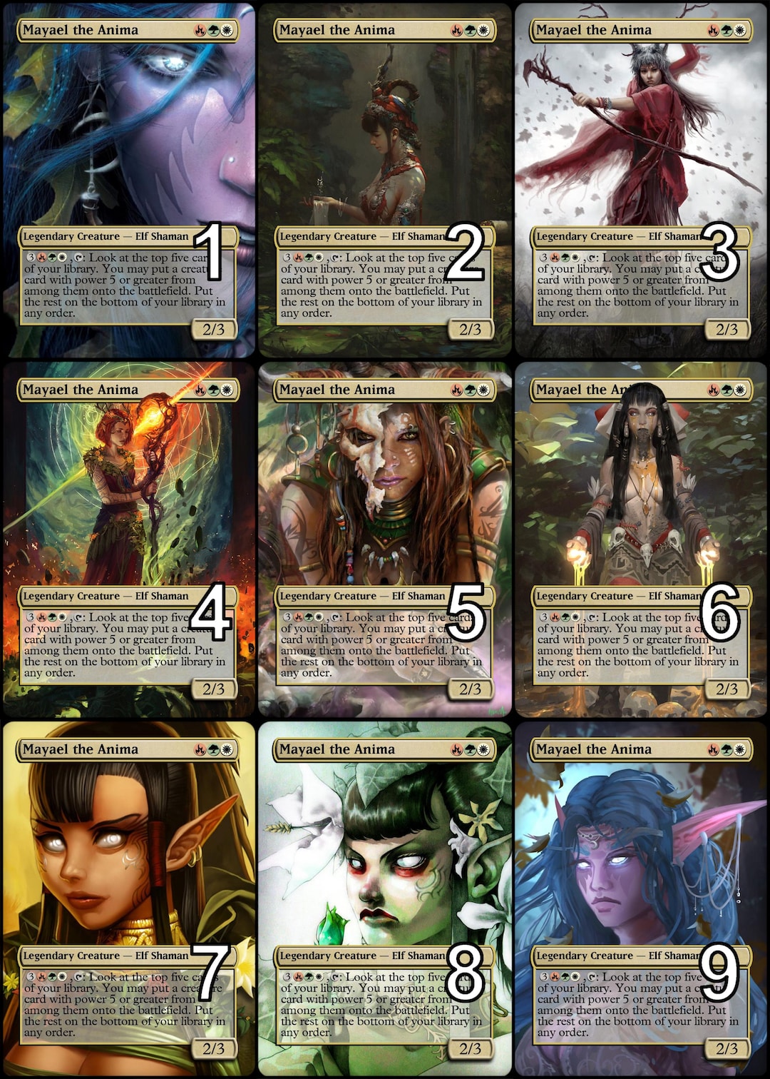 Mtg Mayael the Anima Token Alternative Art // Choose the Art! - for EDH ...