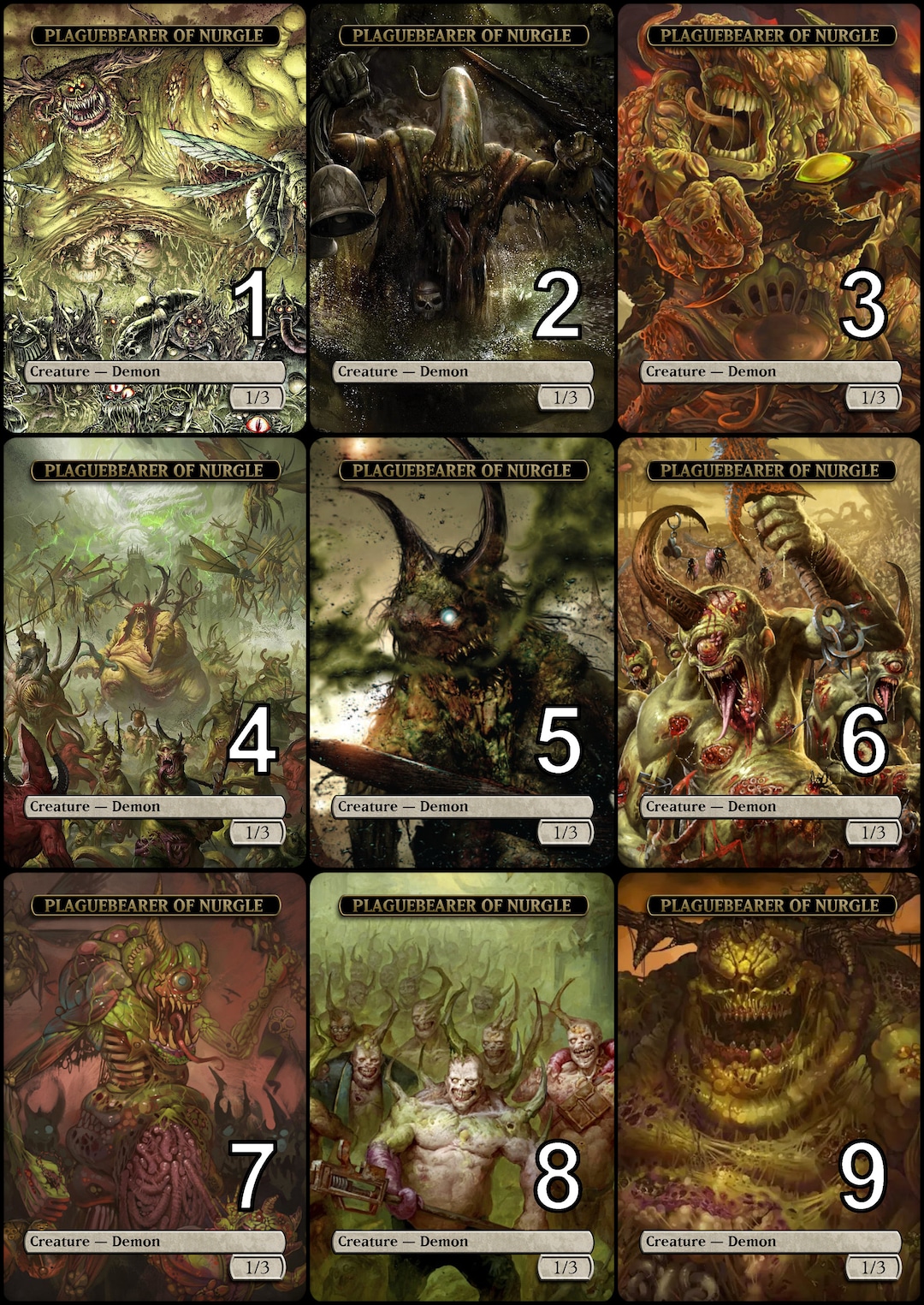 Mtg Plaguebearer of Nurgle 1/3 Token Alternative Art // Choose the Art ...