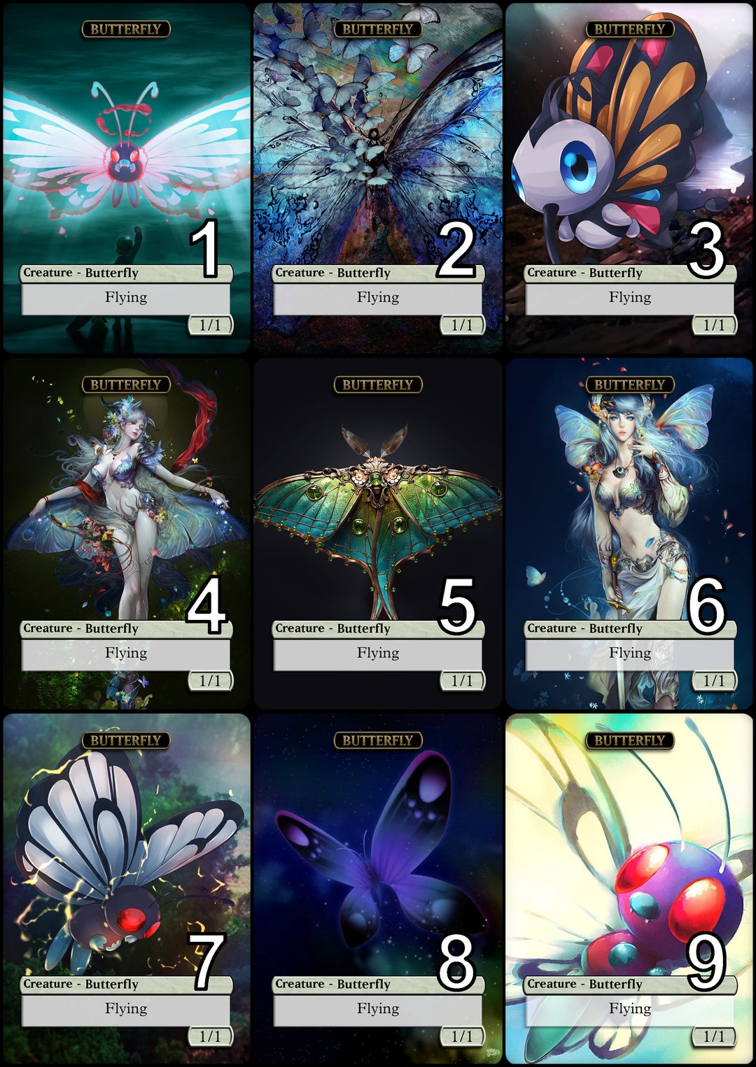 Mtg Butterfly 1/1 Token Alternative Art // Choose the Art! - for EDH ...