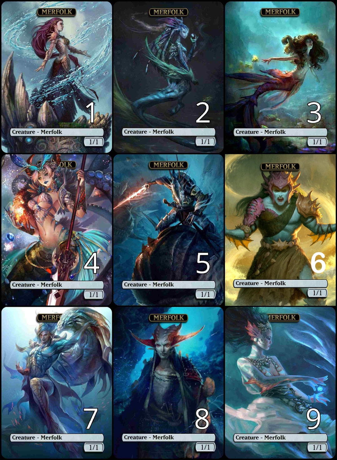 Mtg Merfolk 1/1 Token Alternative Art // Choose the Art! - for EDH ...