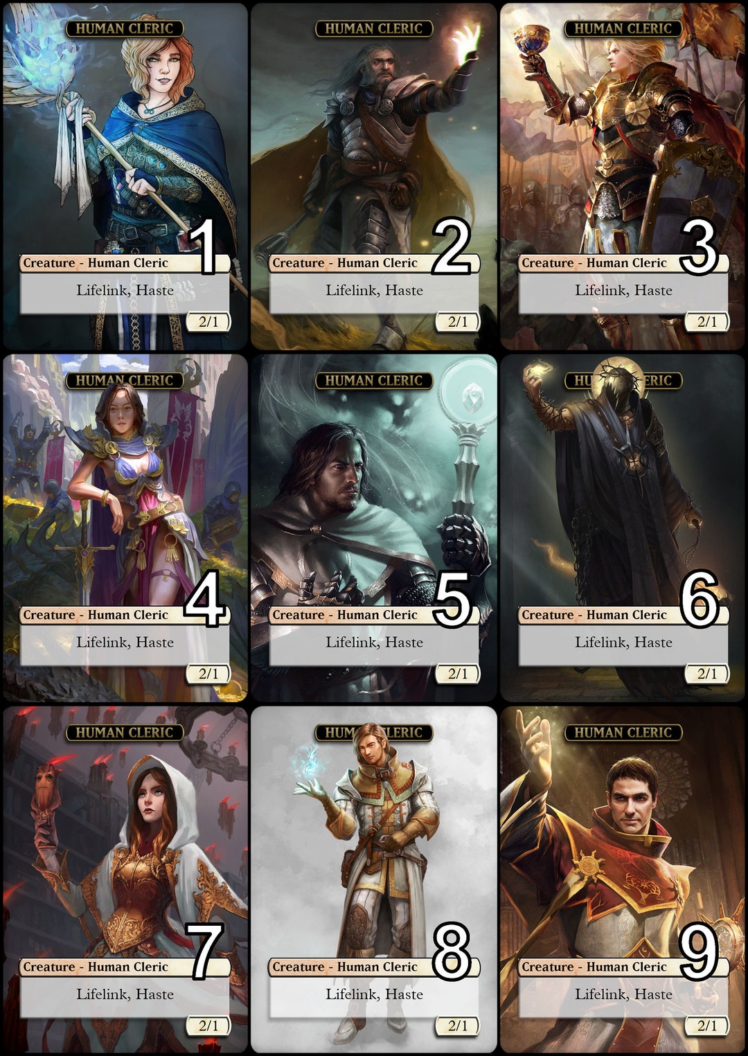 Mtg Human Cleric 2/1 Token for Outlaws' Merriment Alternative Art ...