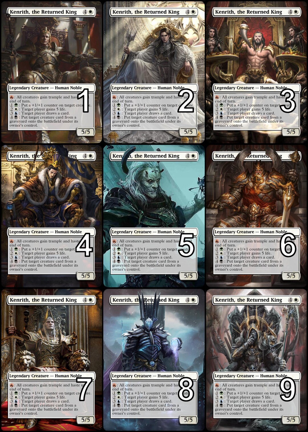 Mtg Kenrith, the Returned King Token Alternative Art // Choose the Art ...