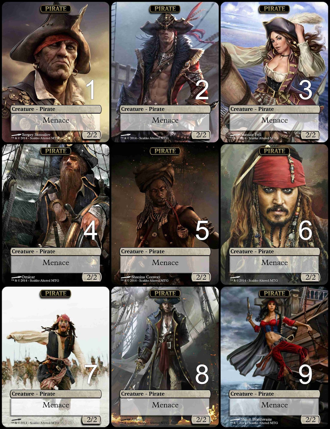 Mtg Pirate 2/2 Token Alternative Art // Choose the Art! - for EDH ...