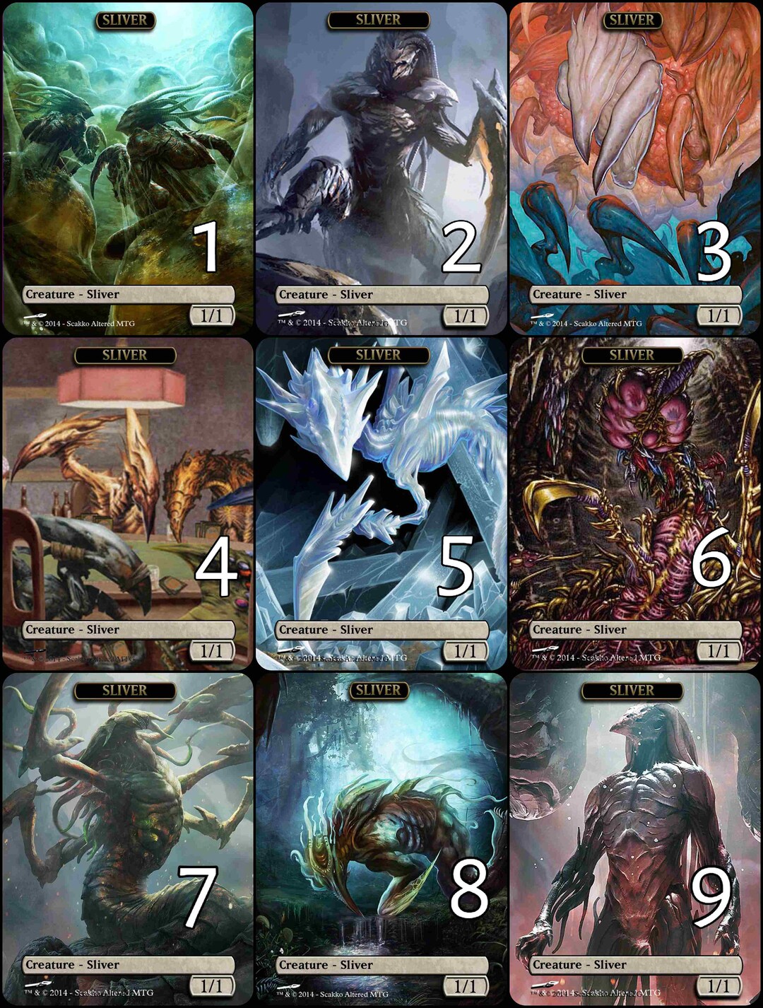 Mtg Sliver 1/1 Token Alternative Art // Choose the Art! - for EDH ...