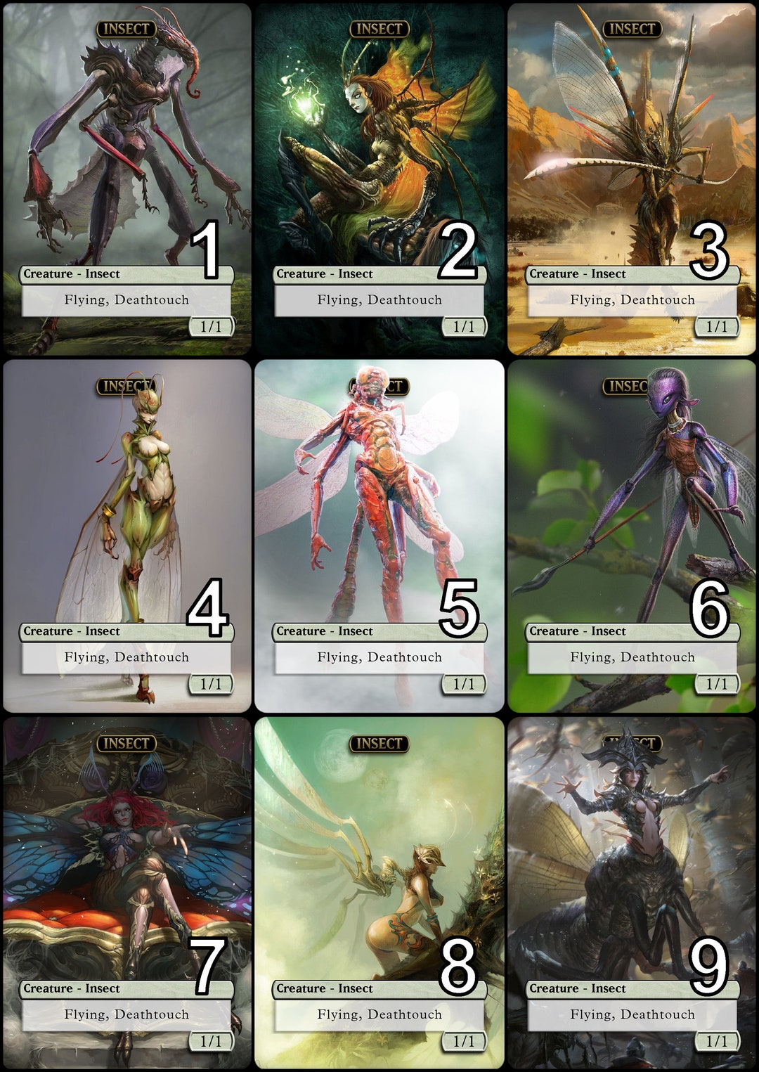 Mtg Insect 1/1 Token for Hornet Queen Alternative Art // Choose the Art ...