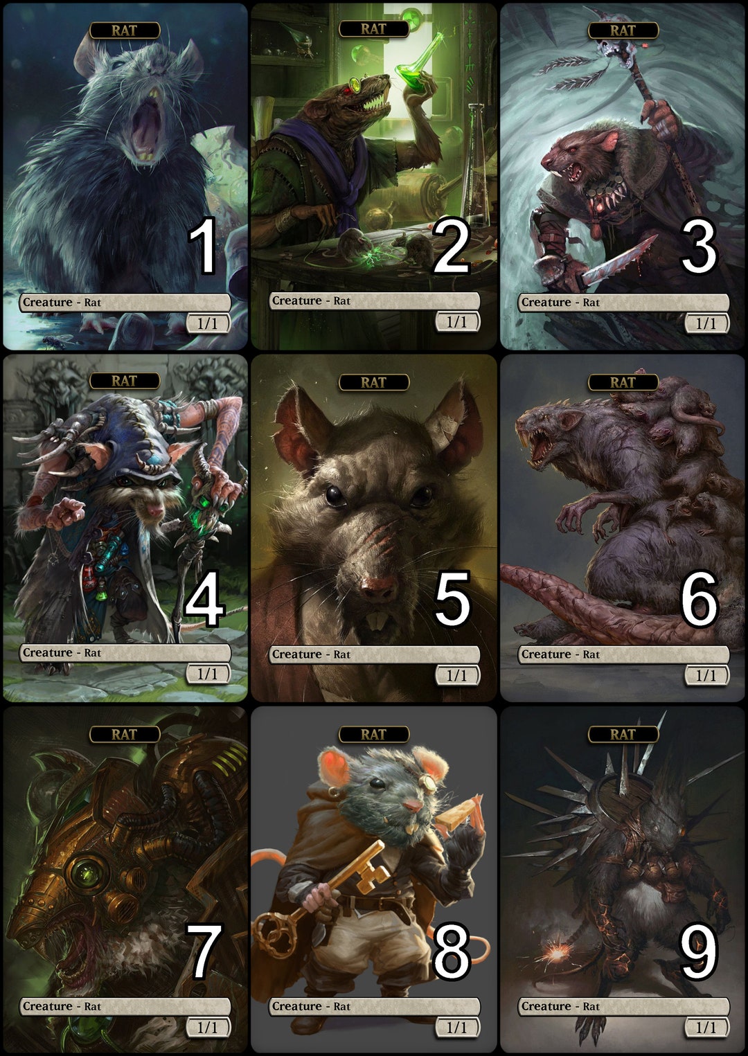Mtg Rat 1/1 Token Alternative Art // Choose the Art! - for EDH ...