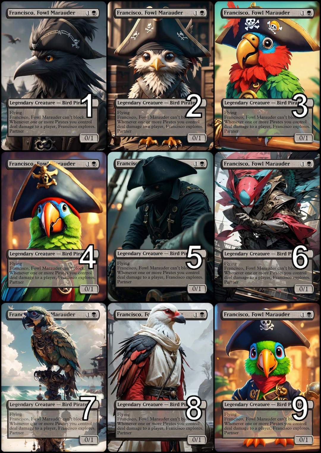 Mtg Francisco, Fowl Marauder Token Alternative Art // Choose the Art ...