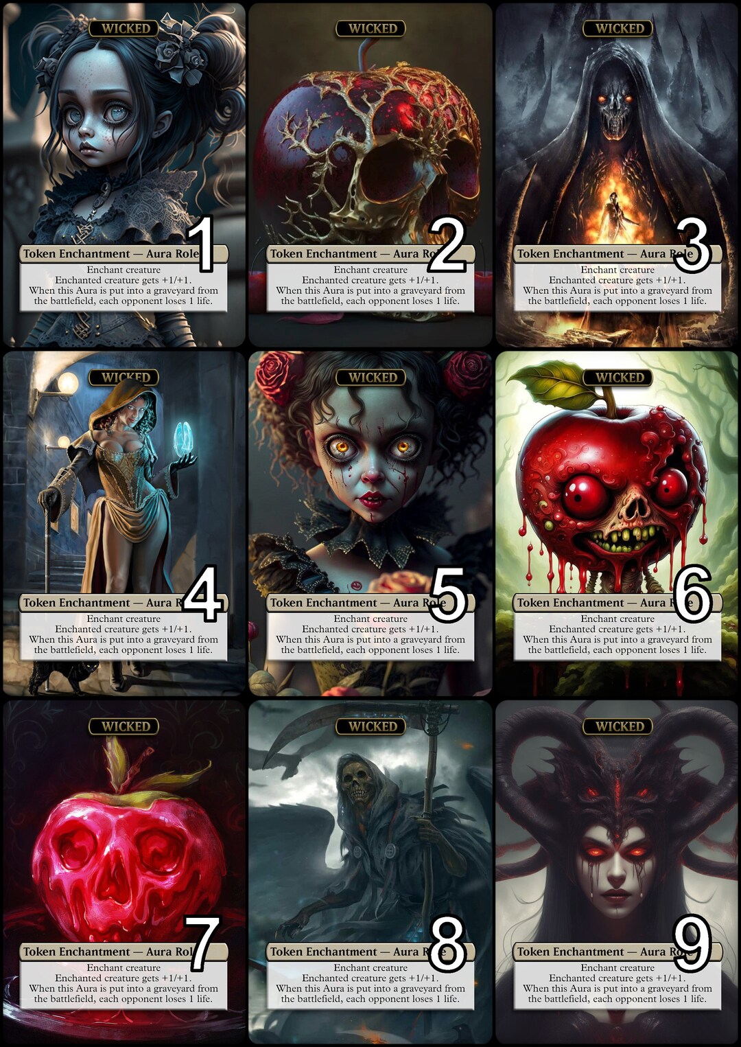 Mtg Wicked Role Token Alternative Art // Choose the Art! - for EDH ...