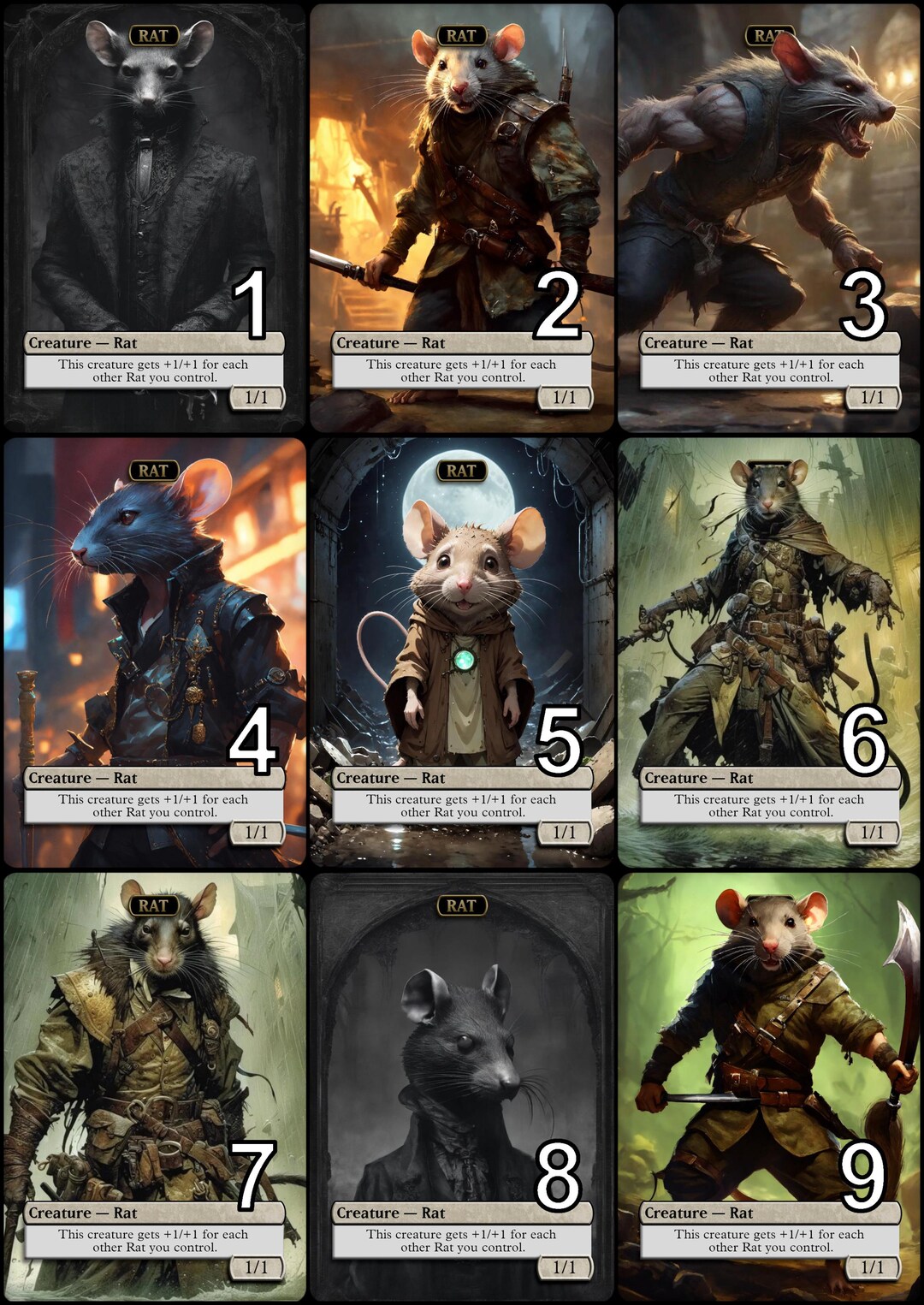 Mtg Rat 1/1 for Vren, the Relentless Token Alternative Art // Choose ...