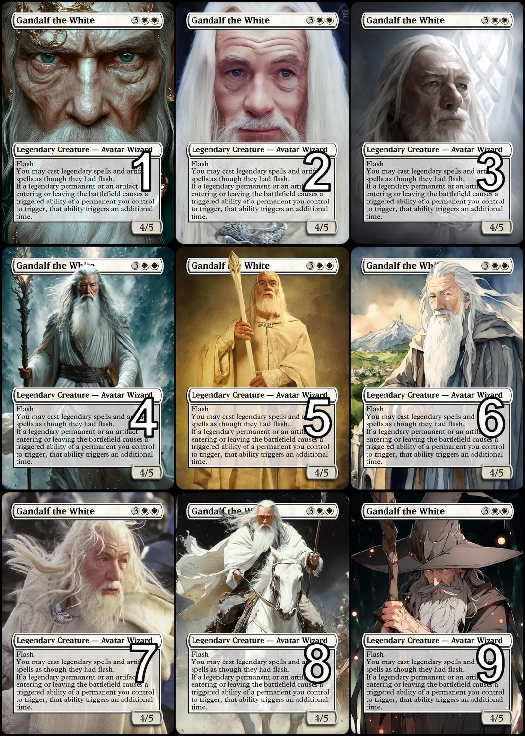 Mtg Gandalf the White Token Alternative Art // Choose the Art! - for EDH, Commander, Cube Draft ...