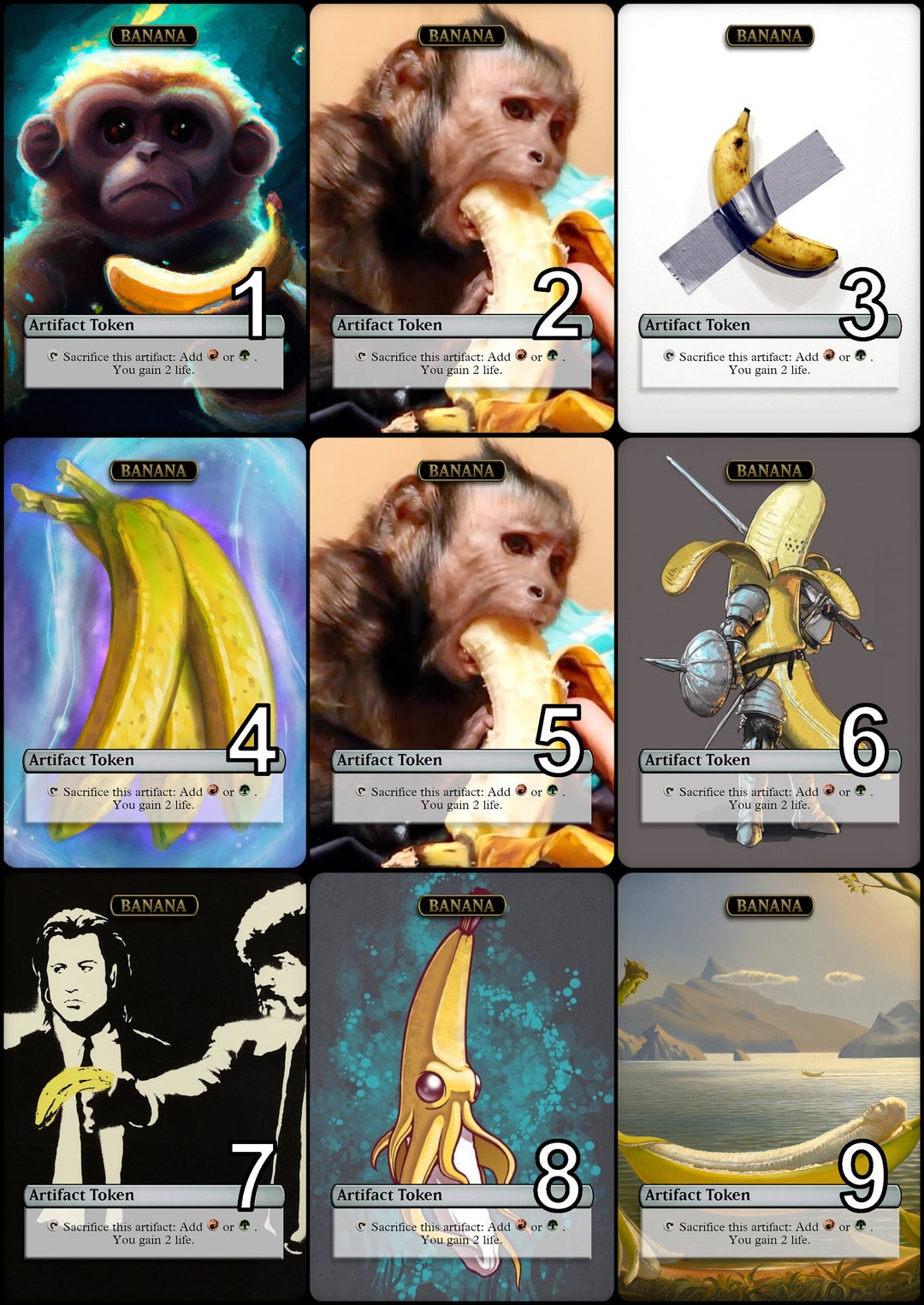 Mtg Banana Token for Kibo, Uktabi Prince Alternative Art // Choose the ...