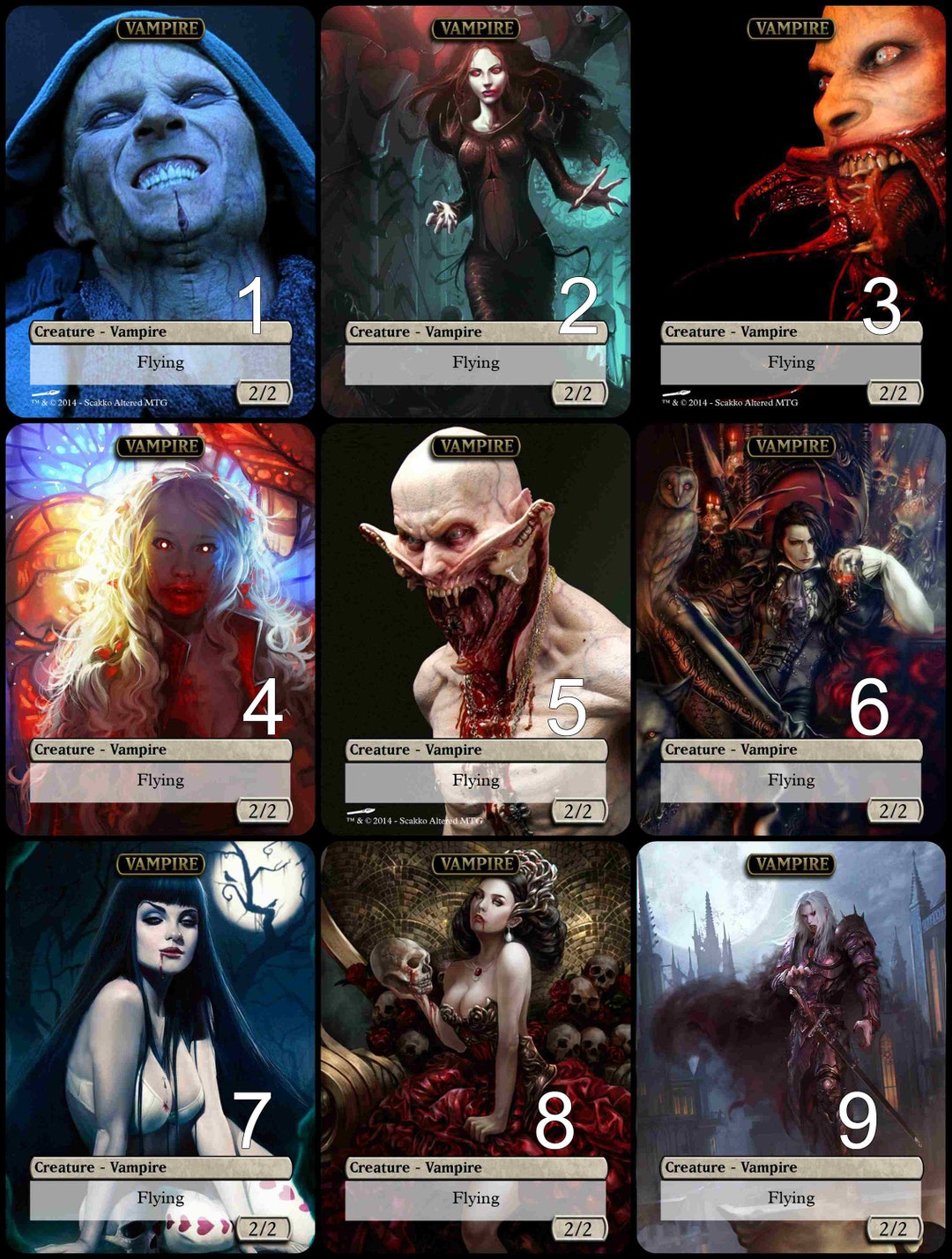 Mtg Vampire 2/2 Flying Token Alternative Art // Choose the Art! - for ...