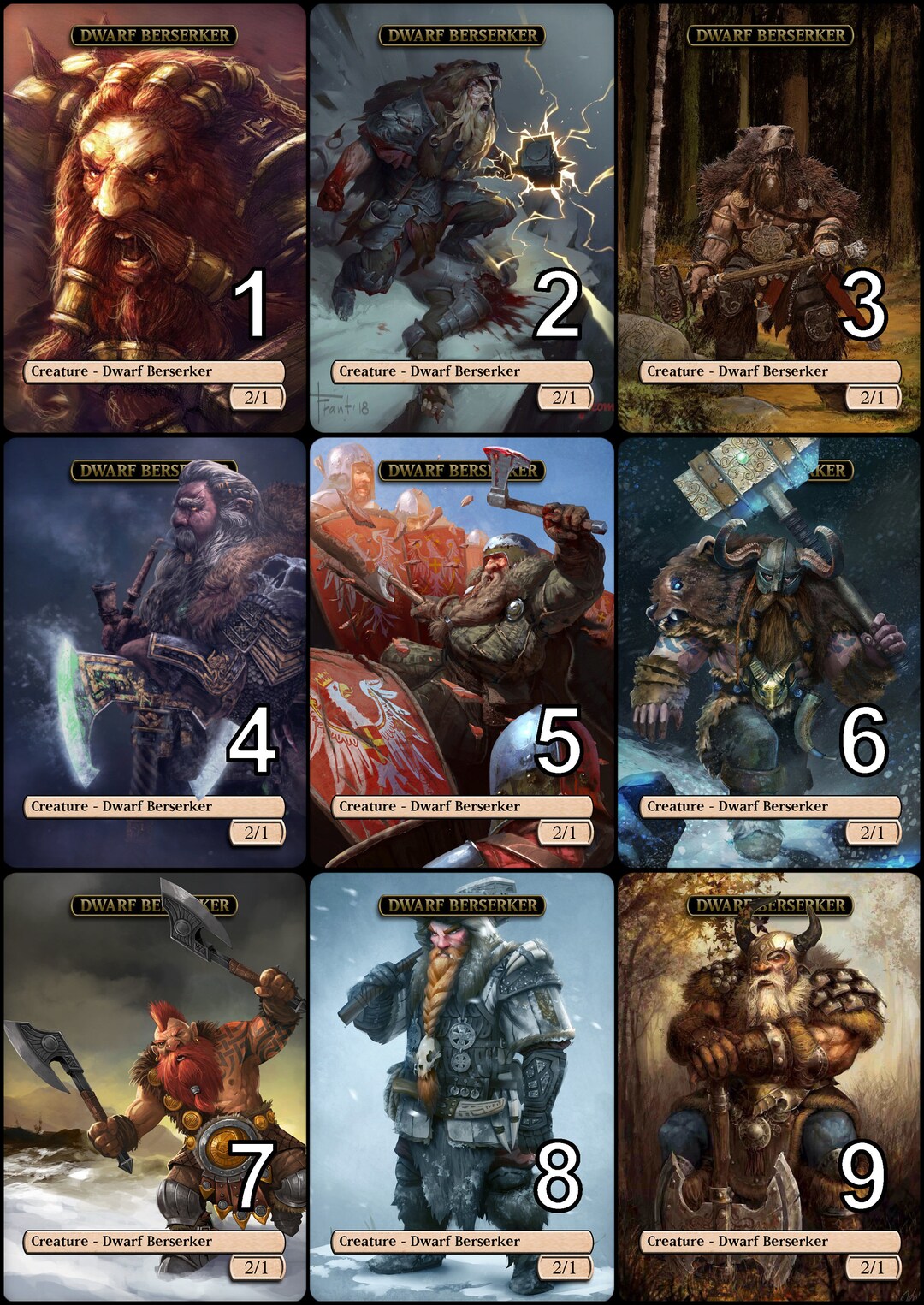 Mtg Dwarf Berserker 2/1 Token Alternative Art // Choose the Art! - for ...