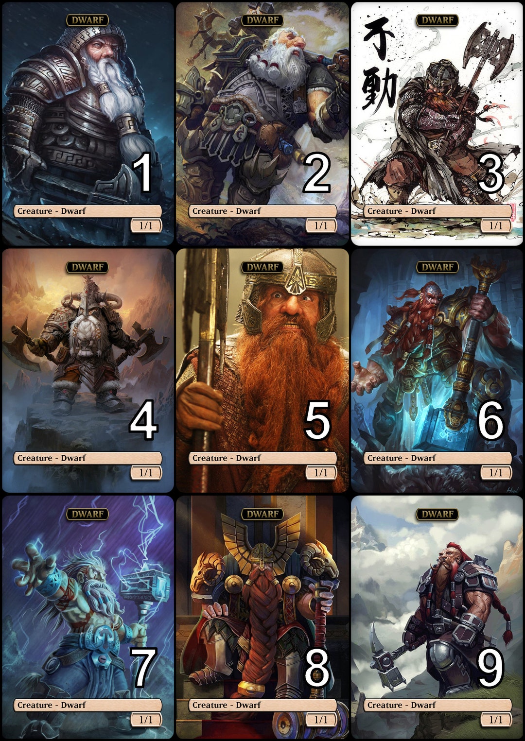 Mtg Dwarf 1/1 Token for Alternative Art // Choose the Art! - for EDH, Commander, Cube Draft and ...