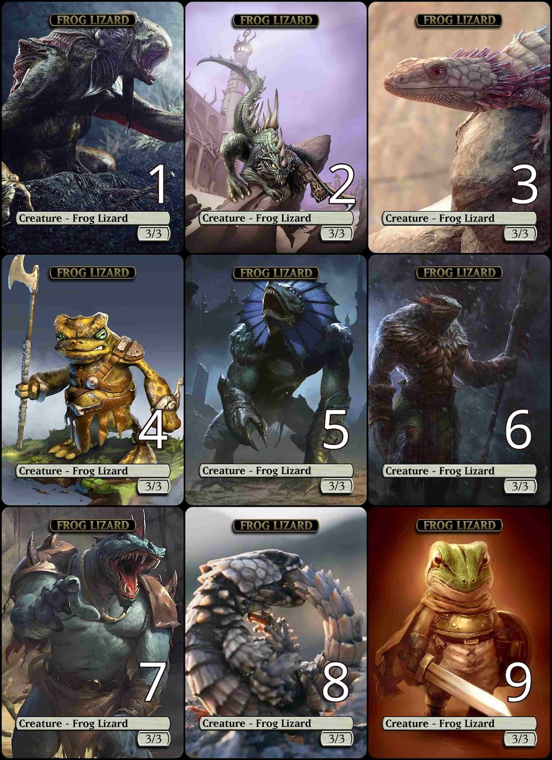 Mtg Frog Lizard 3/3 Token Alternative Art // Choose the Art! - for EDH ...