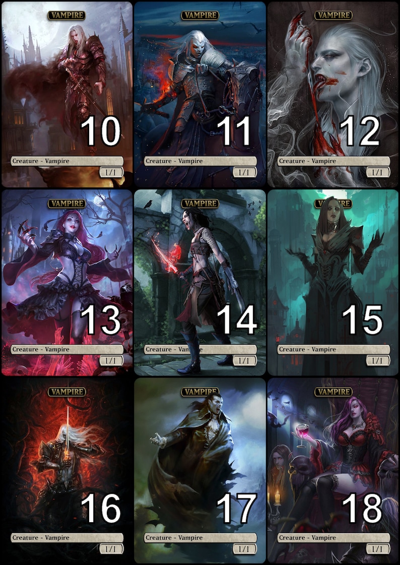 Mtg Vampire 1/1 for Edgar Markov Token Alternative Art // Choose the ...