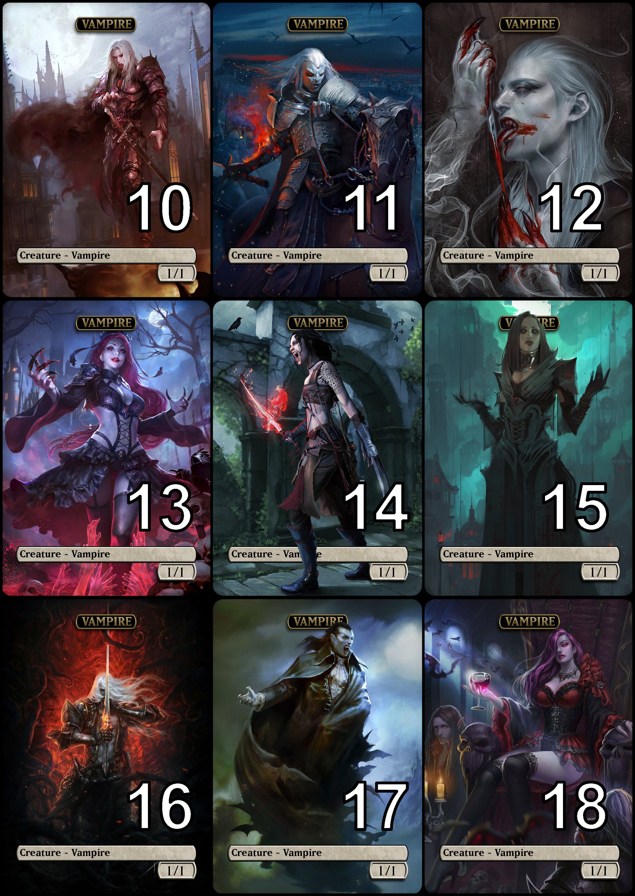 Mtg Vampire 1/1 for Edgar Markov Token Alternative Art // Choose the ...