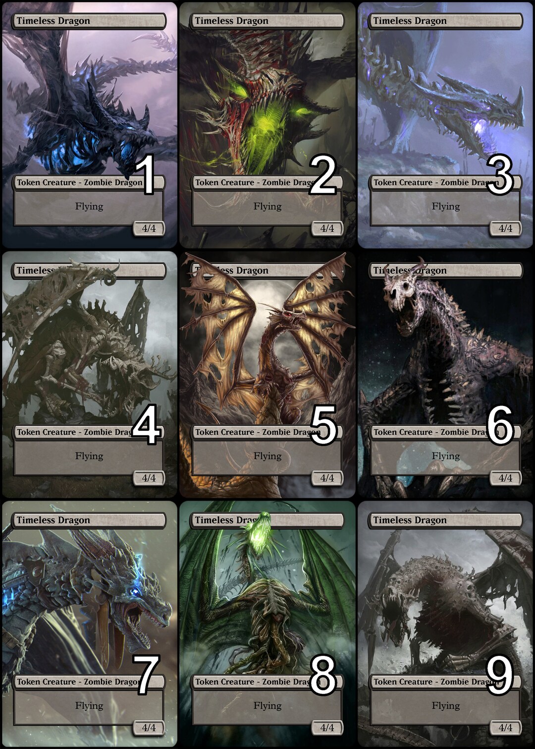 Mtg Timeless Dragon 4/4 Eternalized Token Alternative Art // Choose the ...